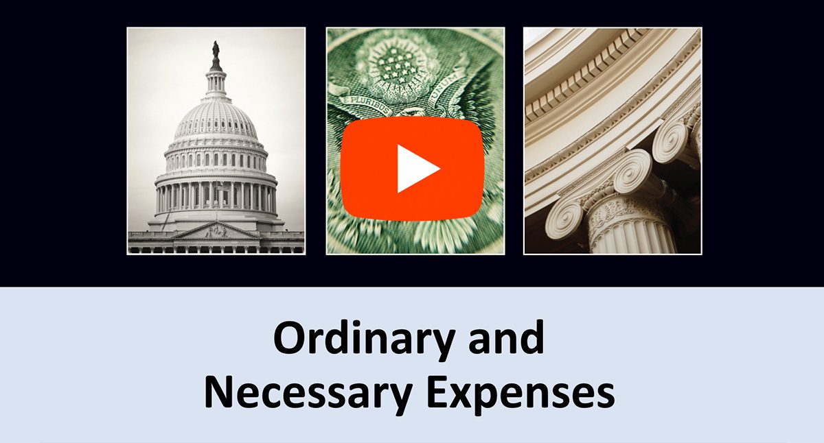 Ordinary and Necessary Expenses - U of I Tax School